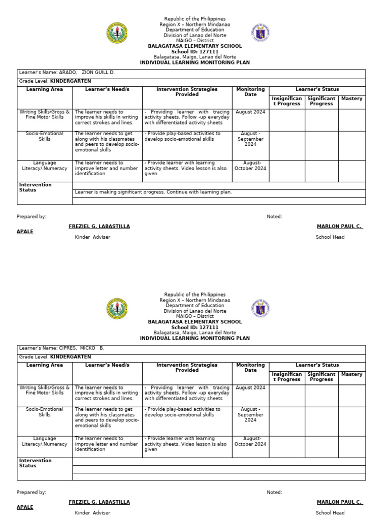 ILMP-SamplE matapat | PDF