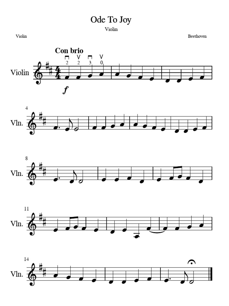 Ode To Joy Violin | PDF