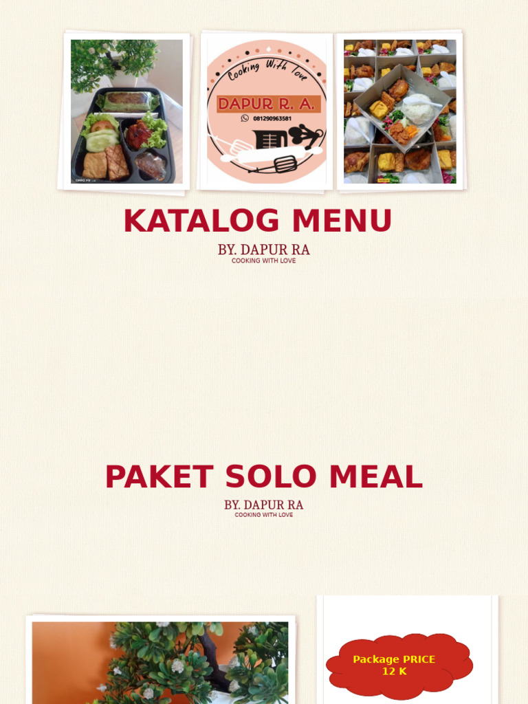 Katalog Menu By. Dapur Ra | PDF