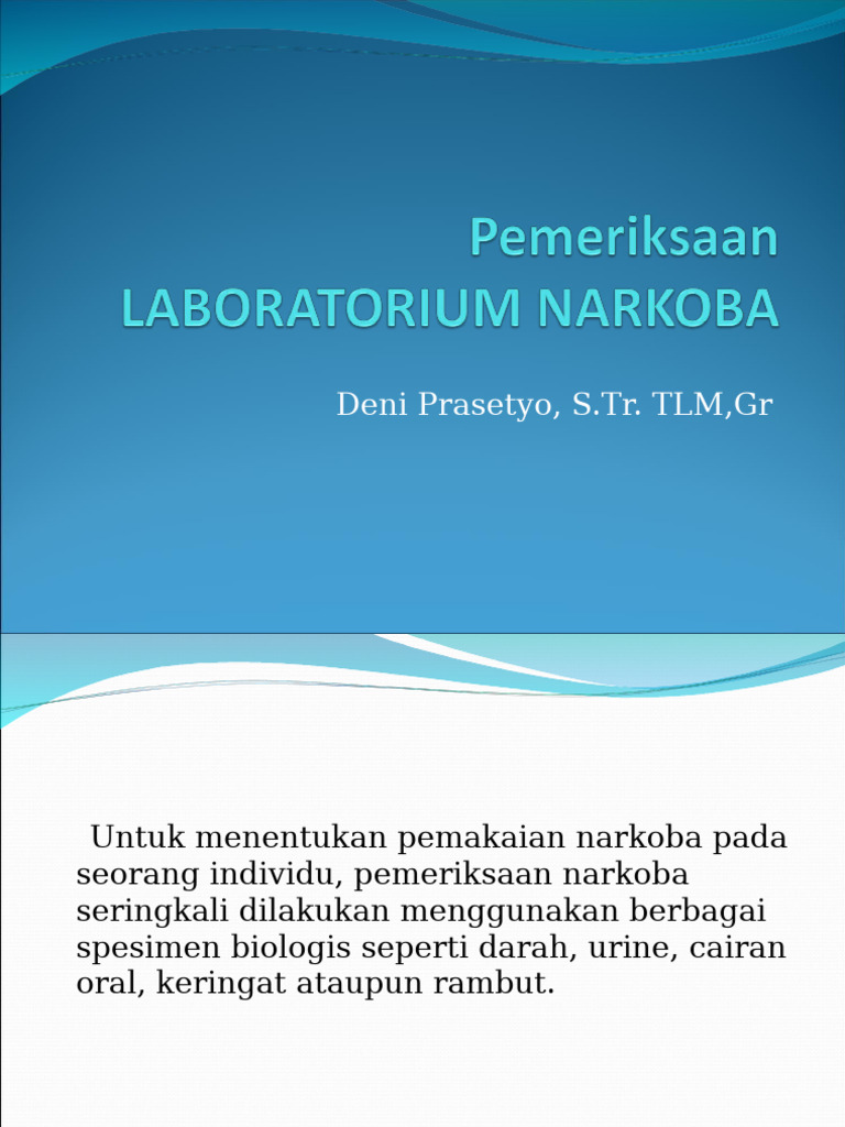 Pemeriksaan NARKOBA | PDF