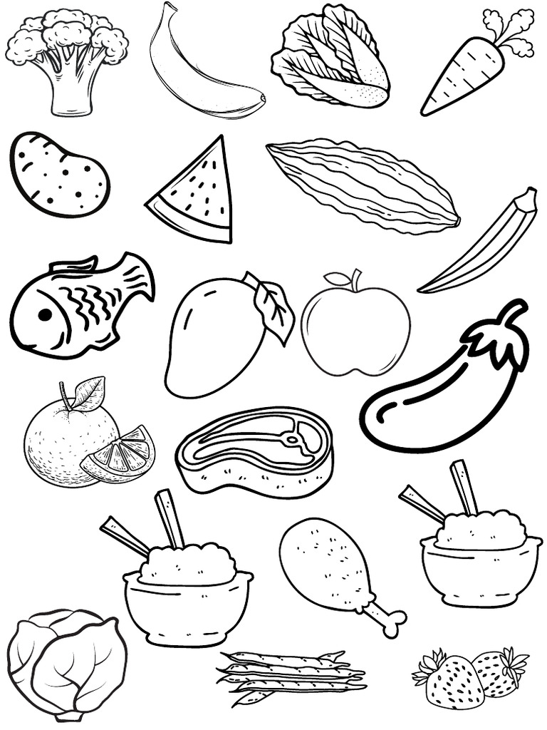 Go Foods Printable Coloring Page | PDF
