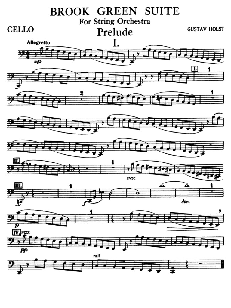 Brook Green Suite - Cello | PDF
