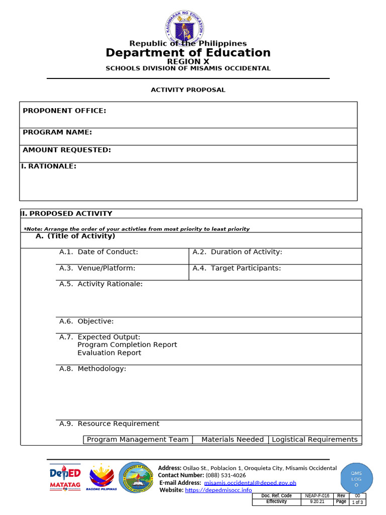 Activity Proposal | PDF