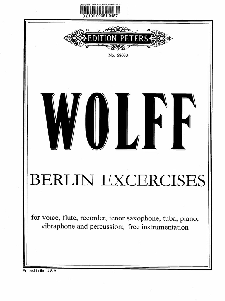 Berlin Excercises - Wolff | PDF