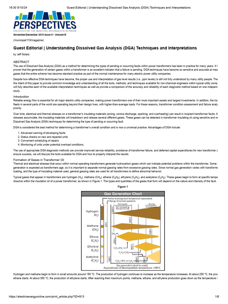 Guest Editorial - Understanding Dissolved Gas Analysis (DGA) Techniques ...