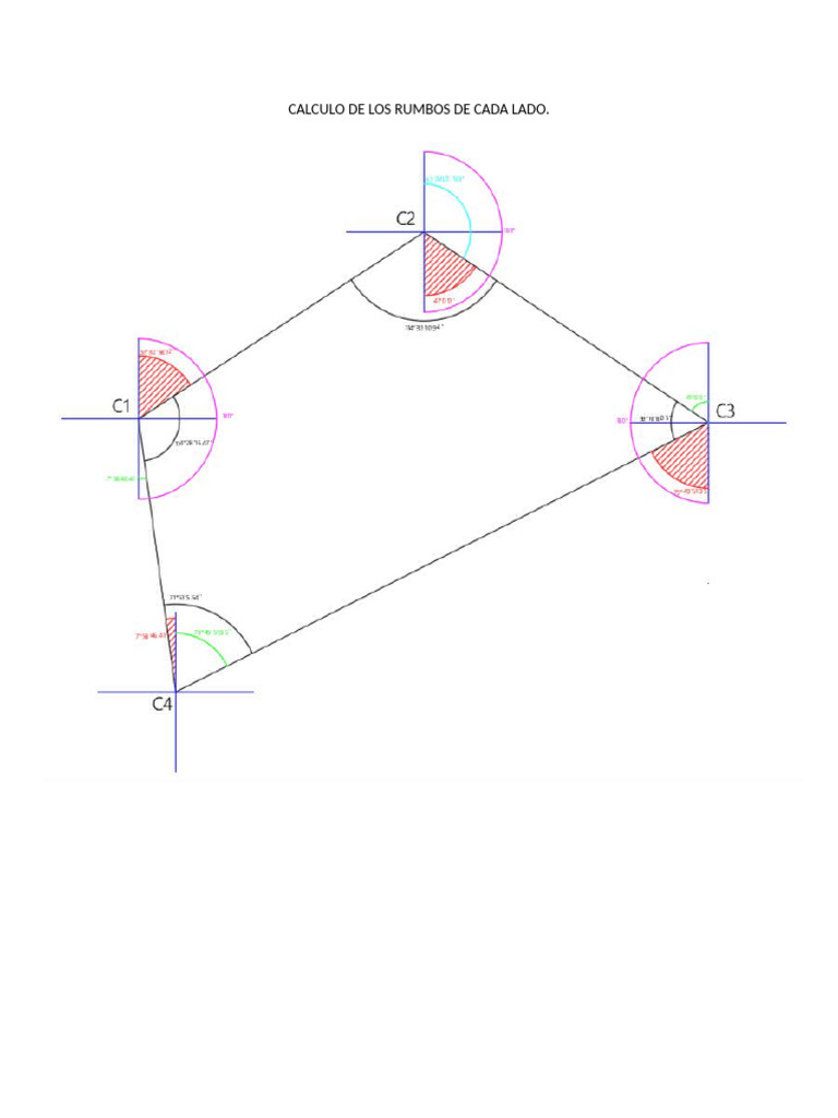 Calculo de Los Rumbos Topo | PDF