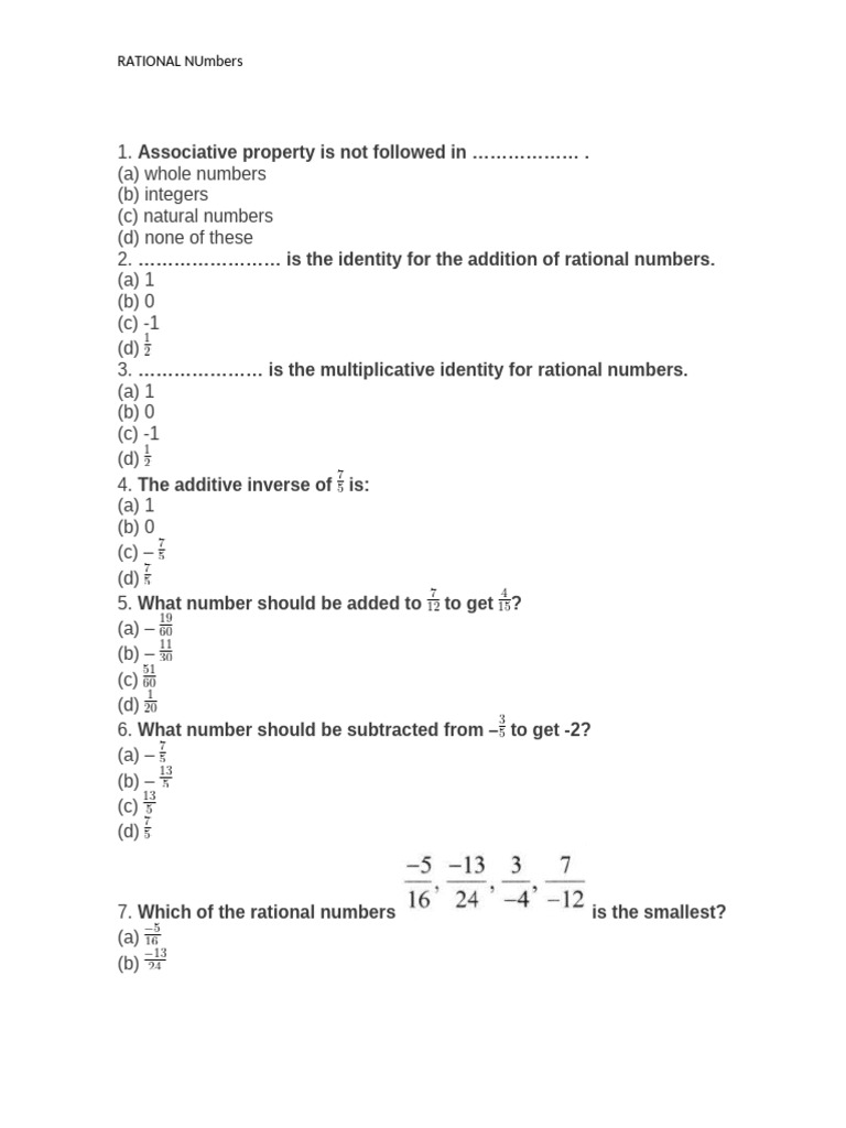 Rational Numbers | PDF