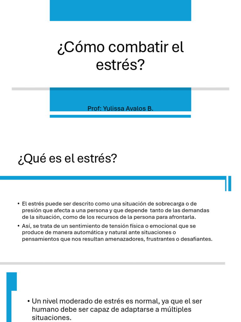 TEMA Nº02 Cómo Combatir El Estrés PDF | PDF