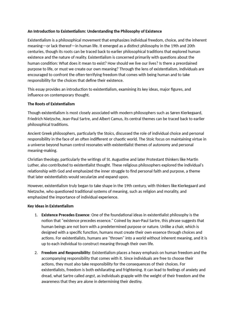An Introduction To Existentialism | PDF