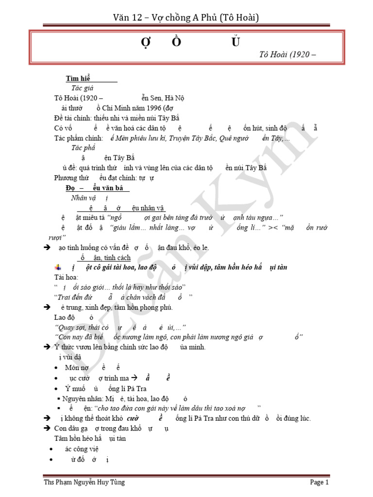 Văn 12 - V CH NG A PH (Tô Hoài) | PDF