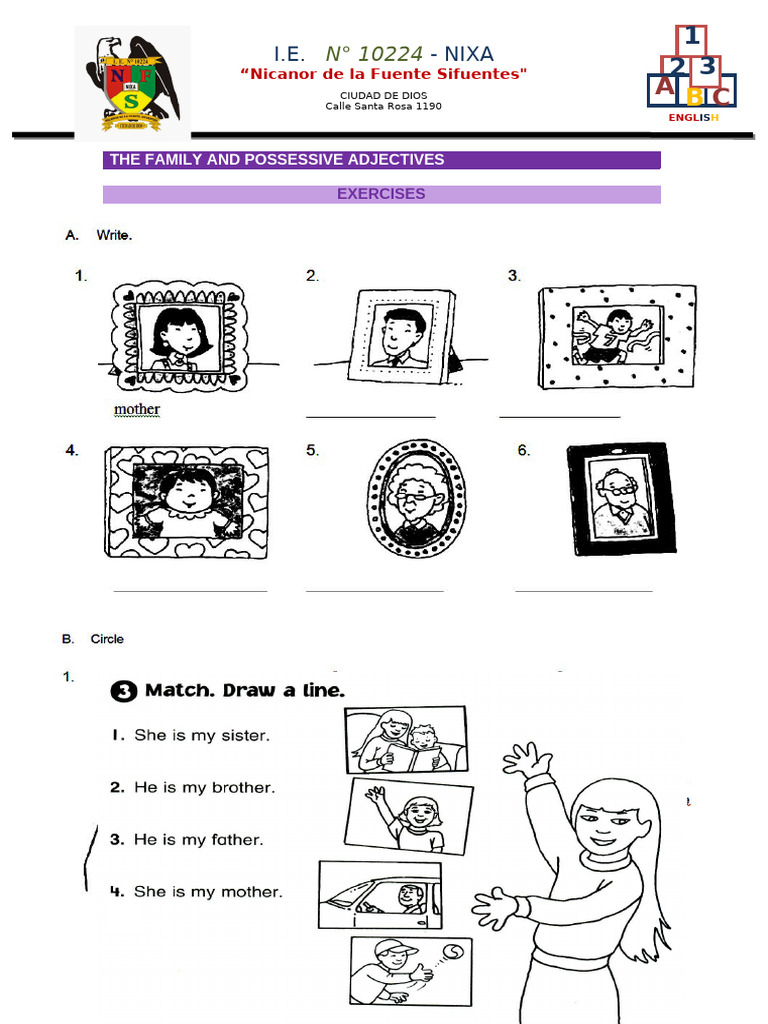 ANEXO The Family and Adjective Possessive Exercises | PDF