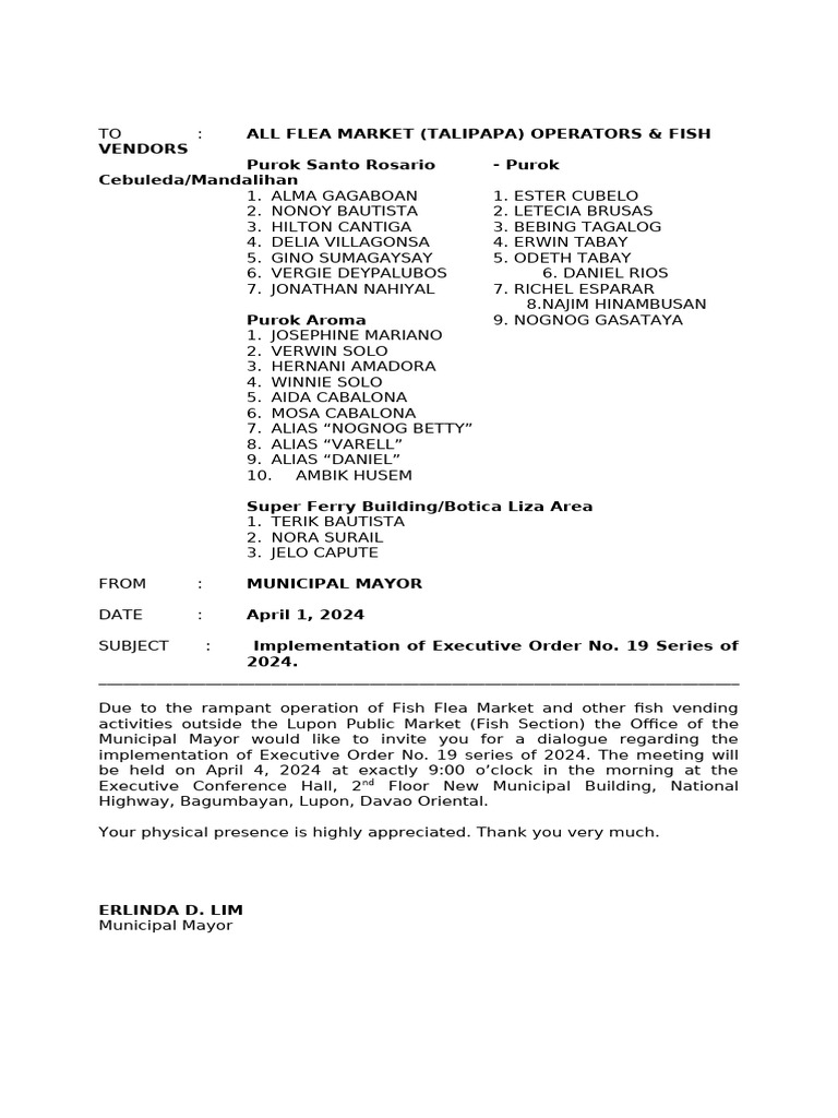 Invitation - Talipapa Operators | PDF