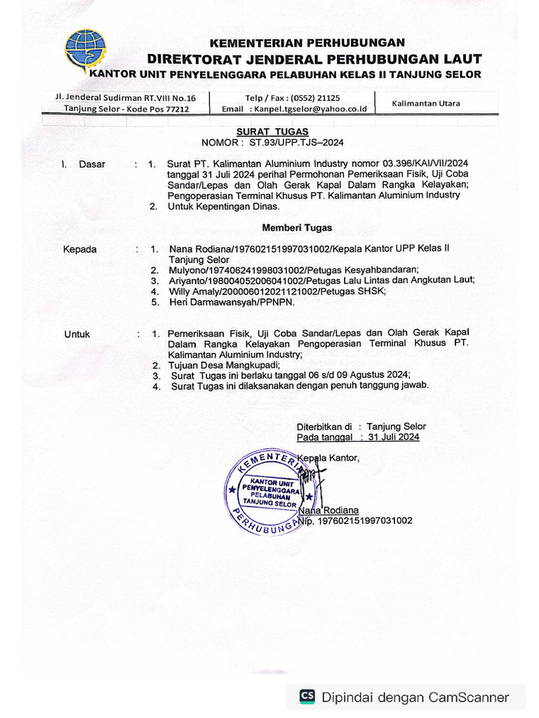ST Uji Sandar PT Kai | PDF