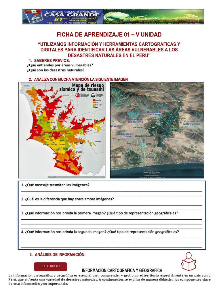 FICHA DE APRENDIZAJE N 1 - V UNIDAD CCSS. 2° grado | PDF