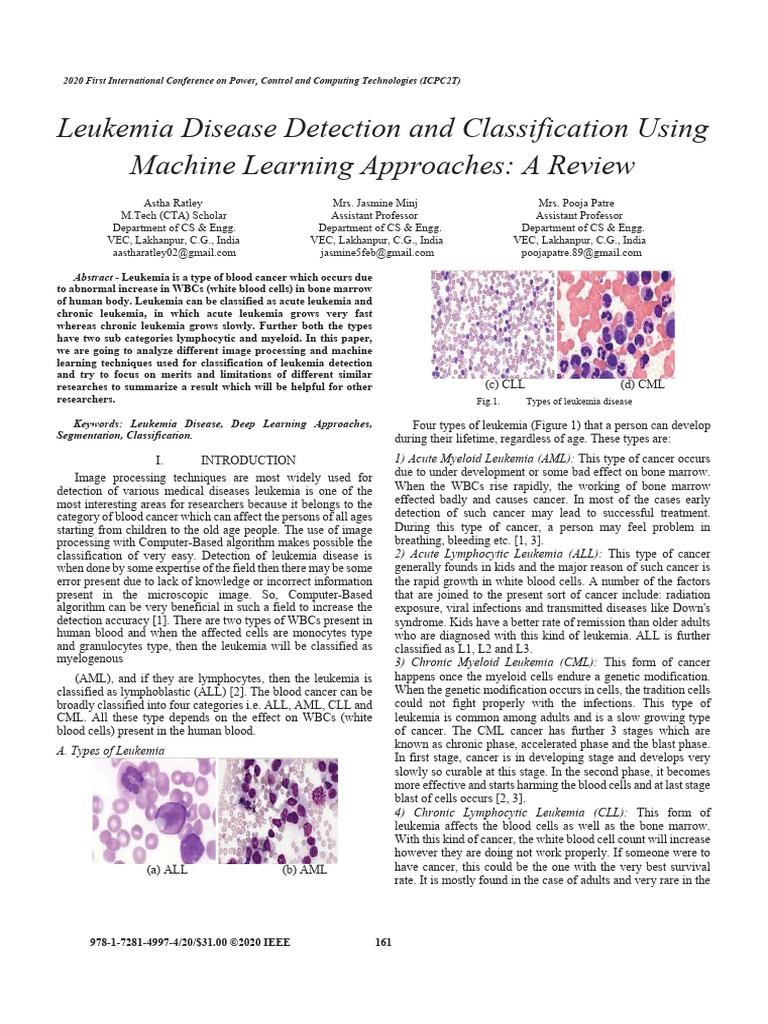Leukemia_Disease_Detection_and_Classification_Using_Machine_Learning_Approaches_A_Review | PDF