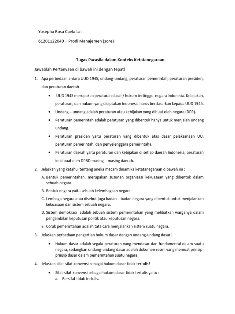 Yosepha Rosa 61201122049 Konteks Ketatanegaraan | PDF