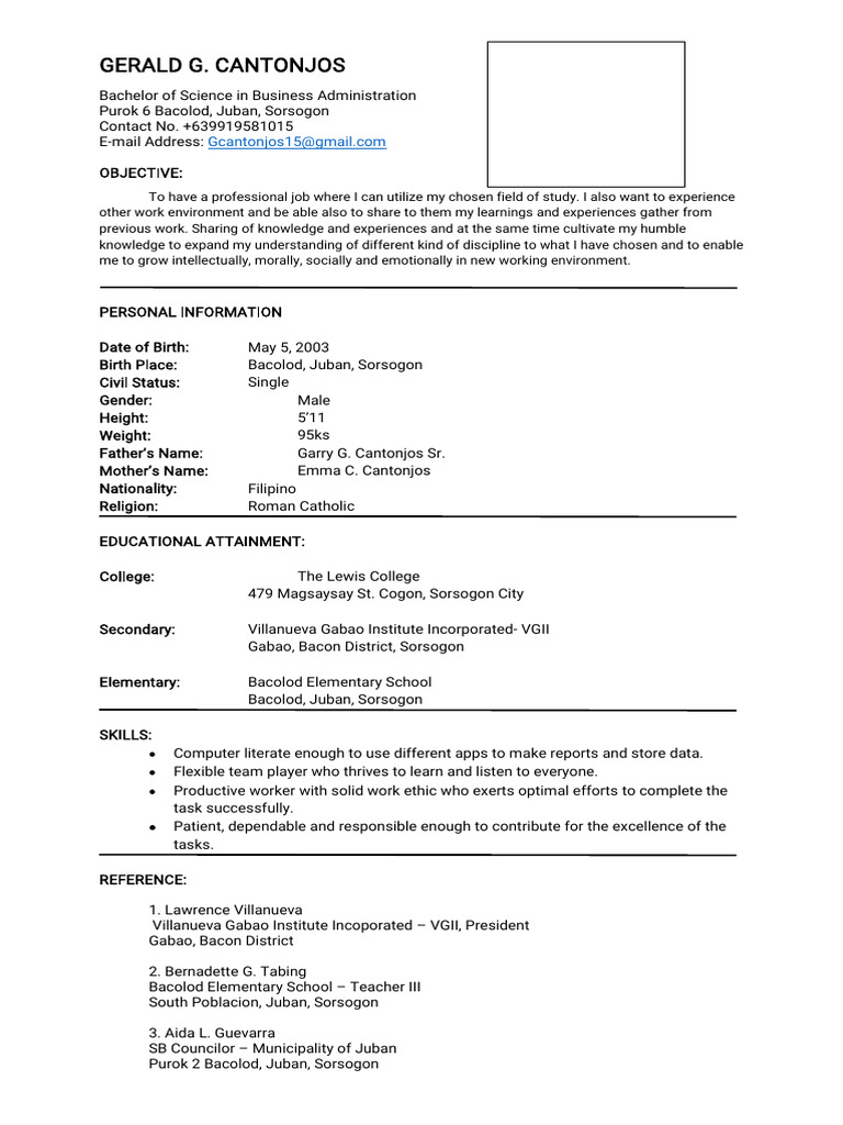 gerald resume (1) | PDF