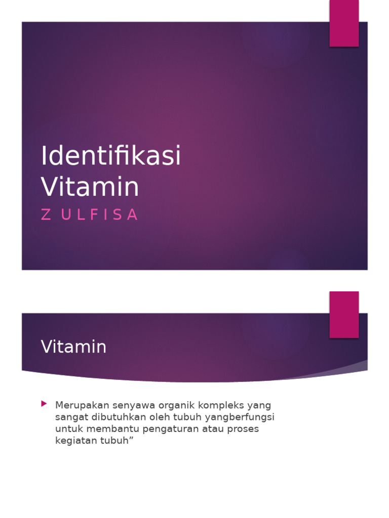 Identifikasi Vitamin | PDF