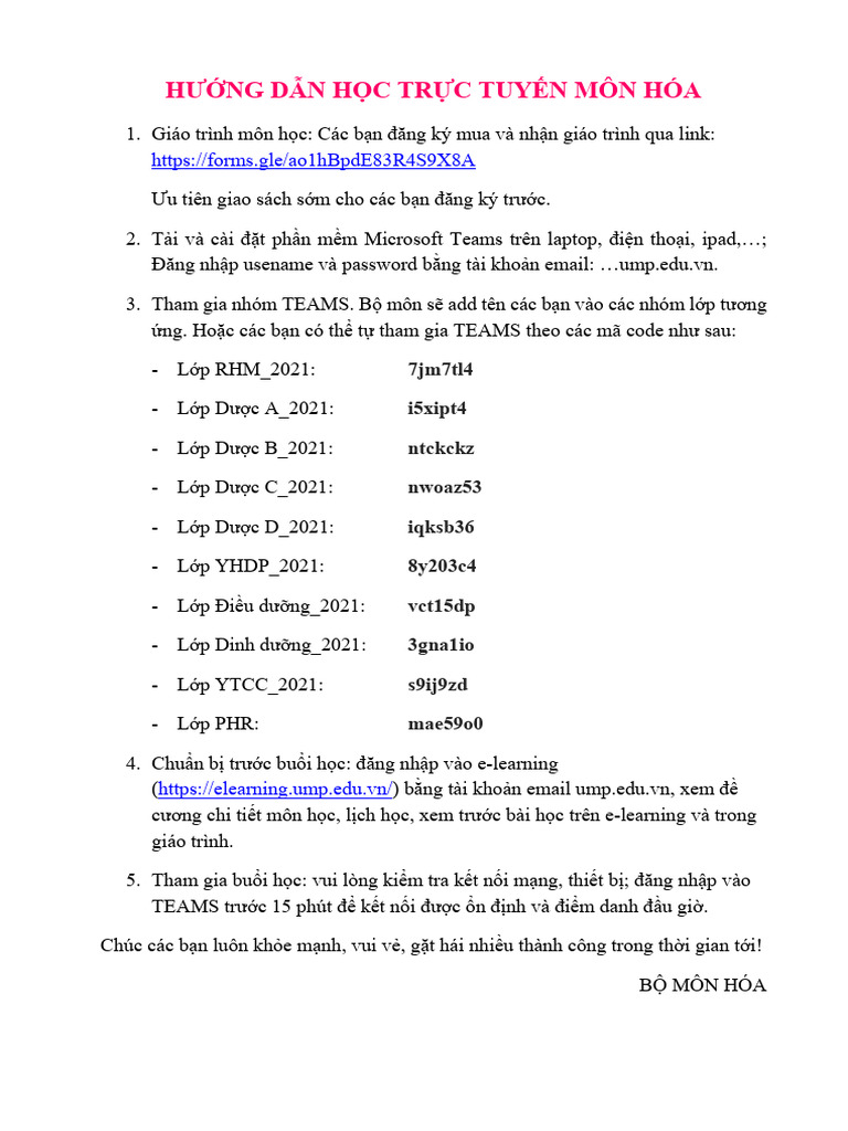 BM Hoa-Huong Dan Hoc Truc Tuyen | PDF