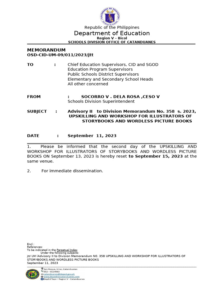 Advisory II To DM 358 | PDF