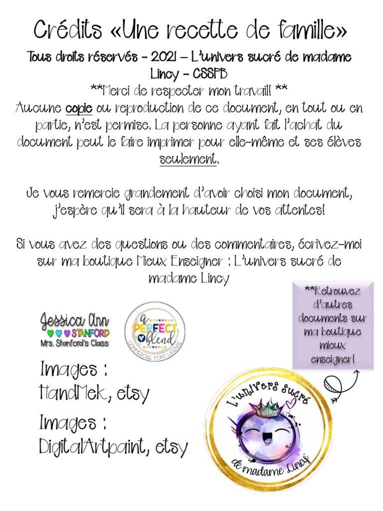 Une Recette de Famille | PDF