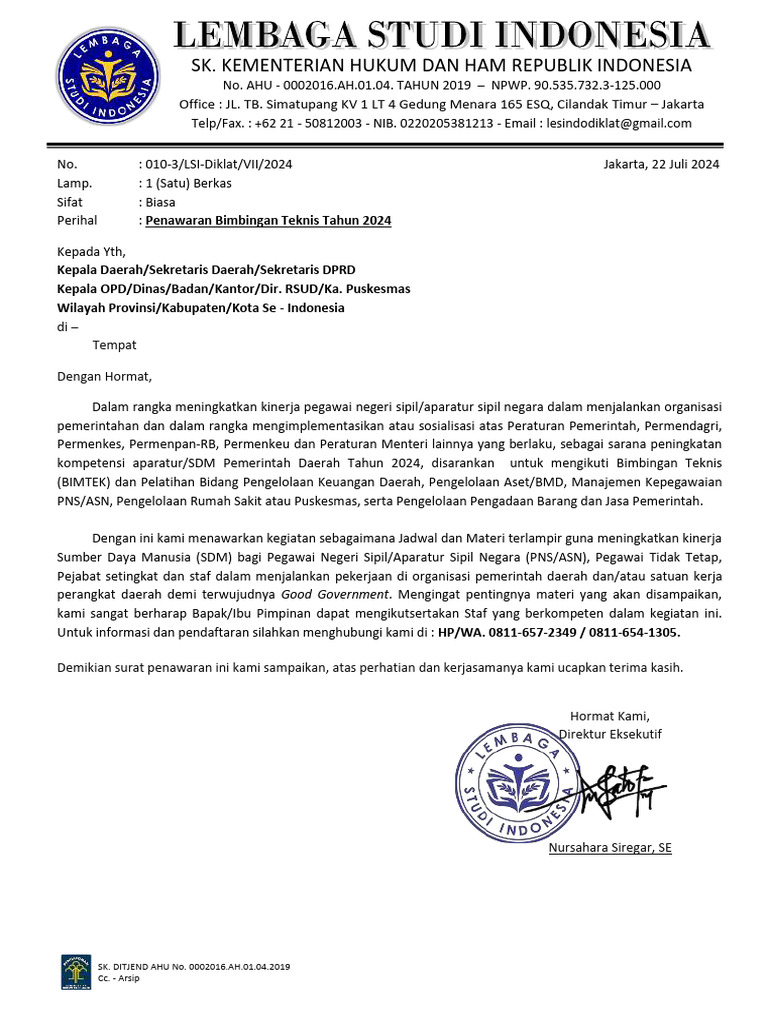 Surat Umum 2024 Terbaru | PDF