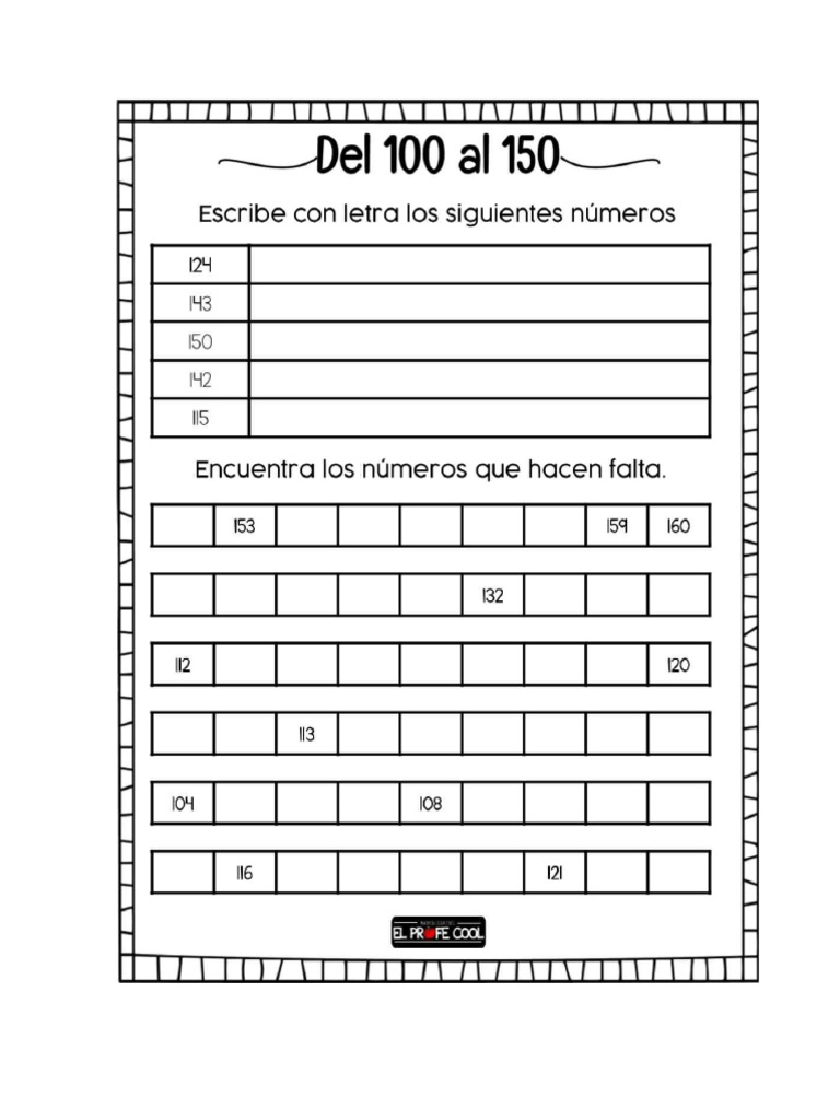 Ejercicios de 100 en 100 Al 500 | PDF