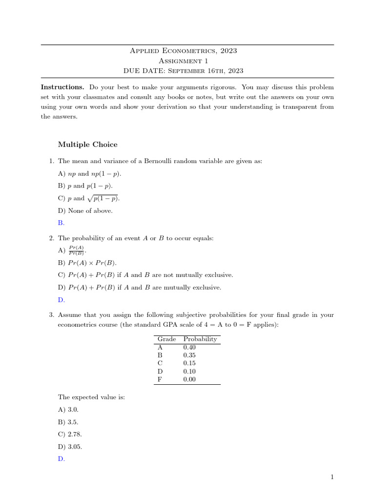 Solutions of Assignment1 | PDF