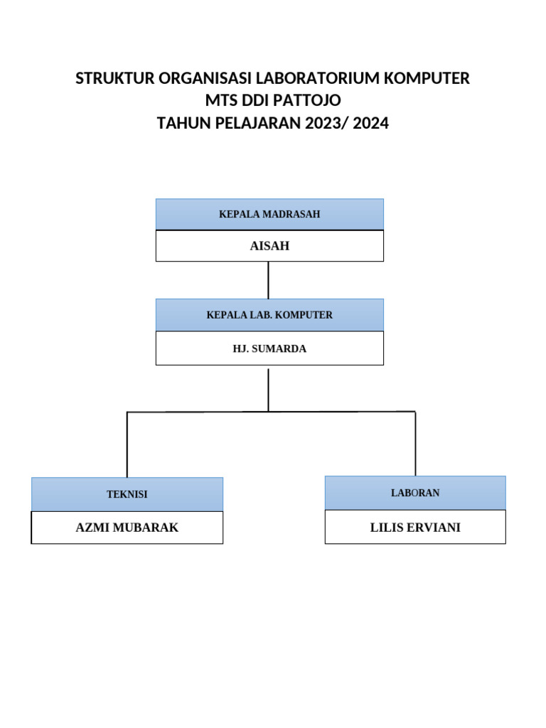 Struktur Organisasi Laboratorium Komputer | PDF