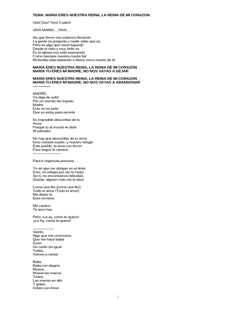 LETRA MIX SELENA | PDF