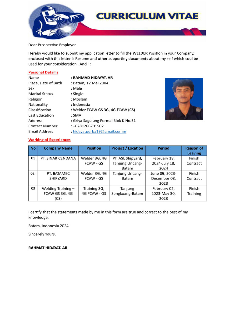 CV Rahmat Hidayat. Ar | PDF