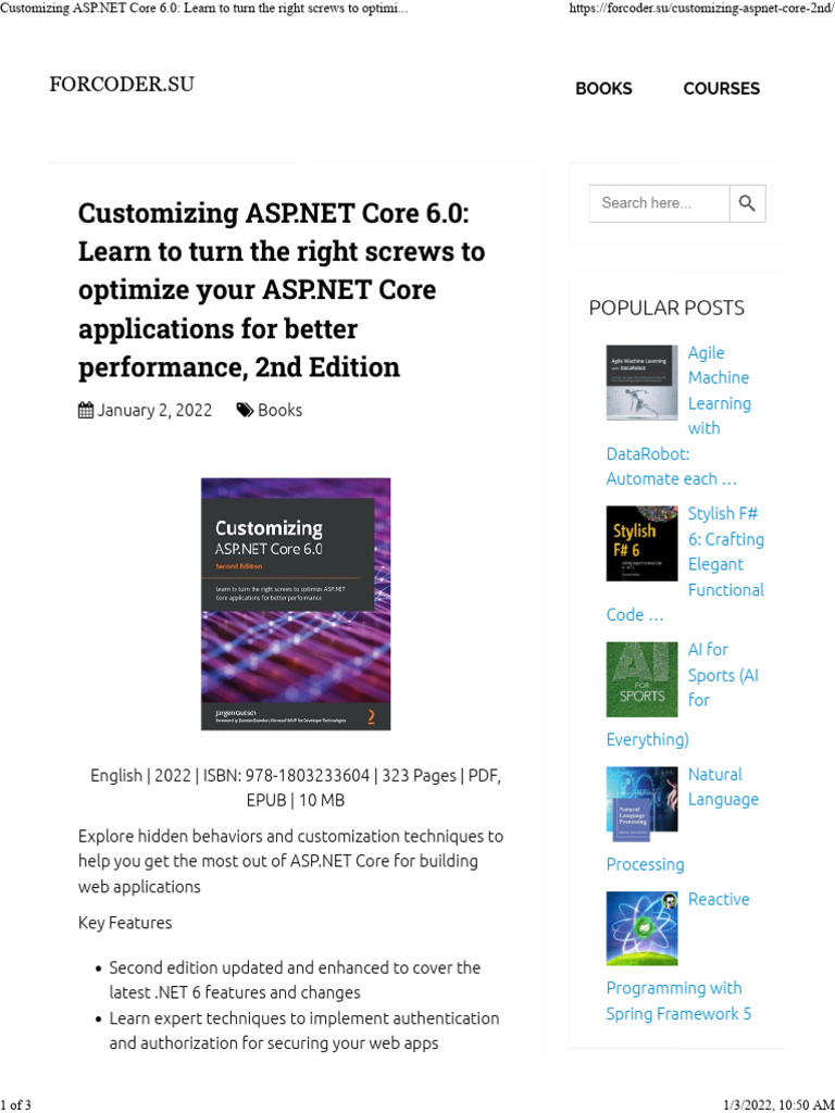 Customizing ASP - Net Core 6.0 Learn To Turn The Right Screws To Optimize Your ASP - Net Core ...