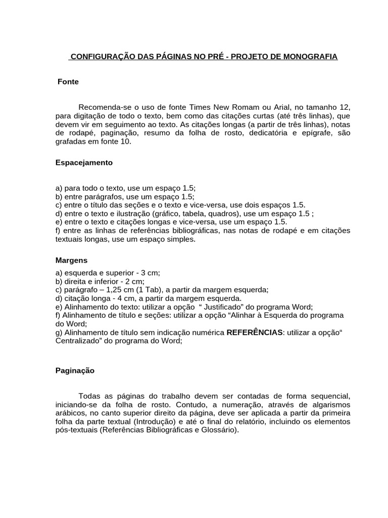 Modelo Projeto Monografia | PDF