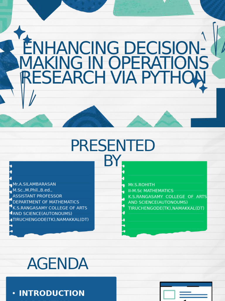 Enhancing Decision-Making in Operations Research Via Python - 20240919 - 155441 - 0000 | PDF