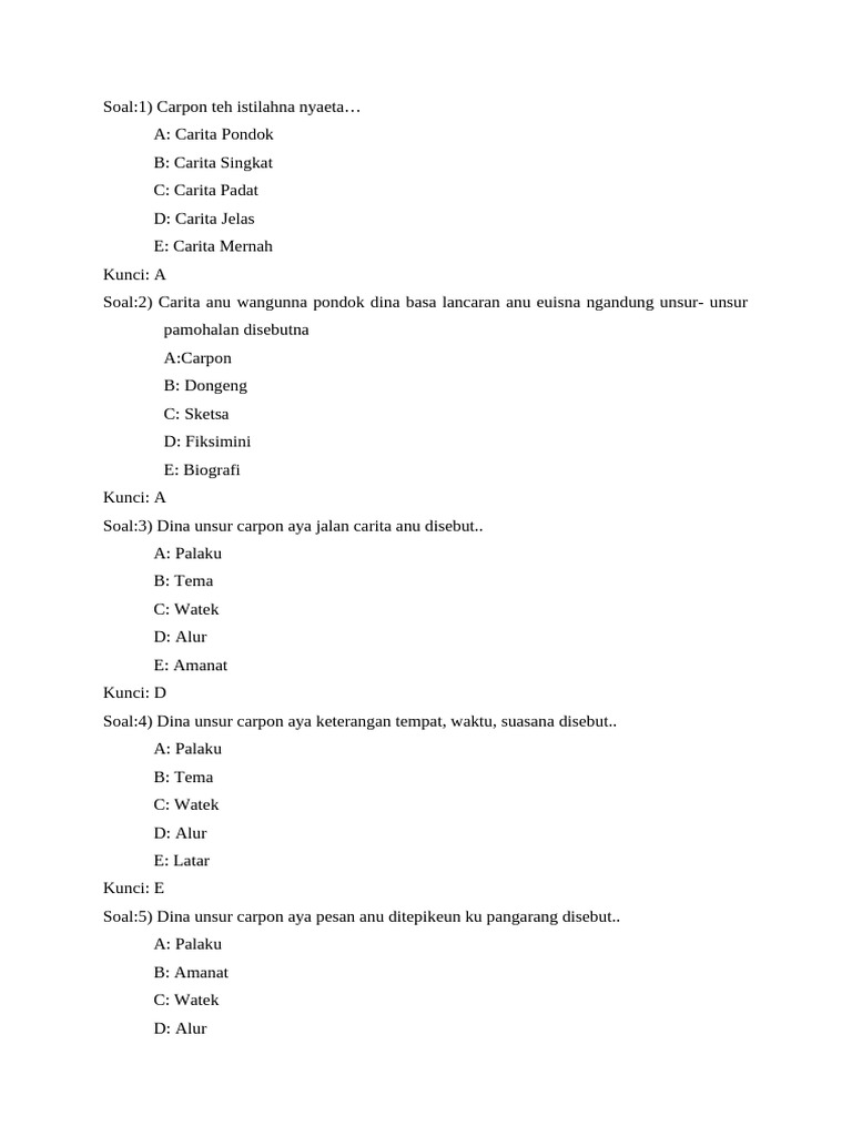 Soal PTS Ganjil SUNDA KELAS XI | PDF