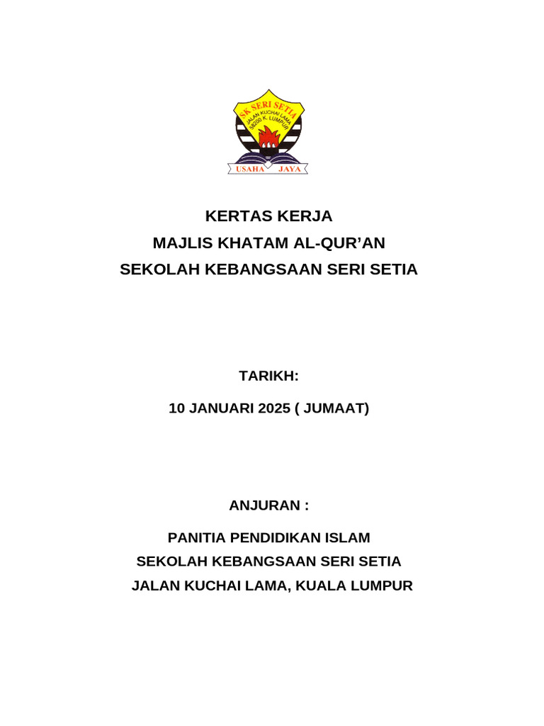 Program Khatam Quran 2024 Baitulmall | PDF