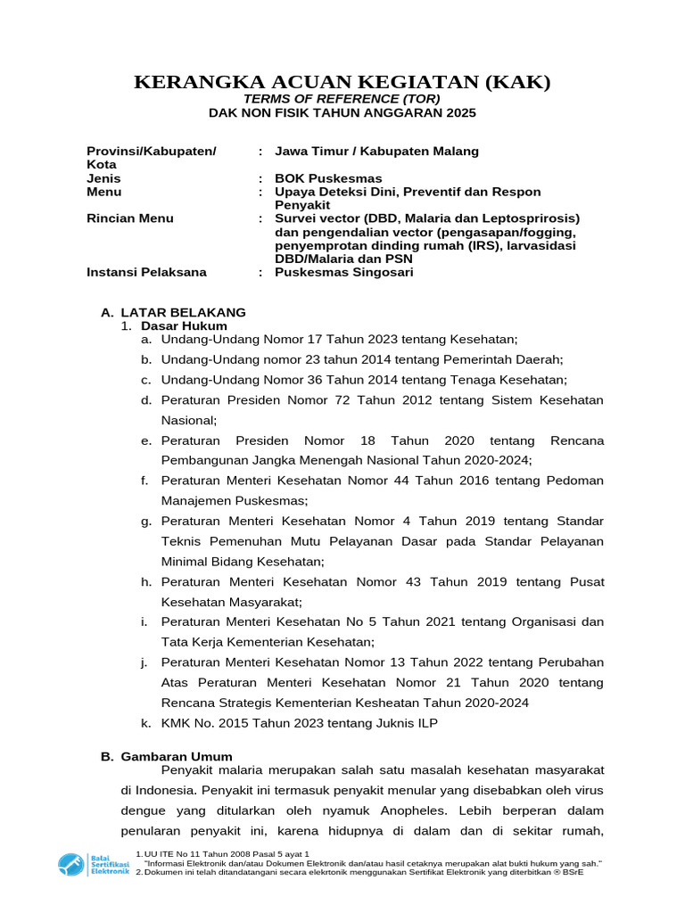 05 - Survei Vector (DBD, Malaria Dan Leptosprirosis) Dan Pengendalian ...
