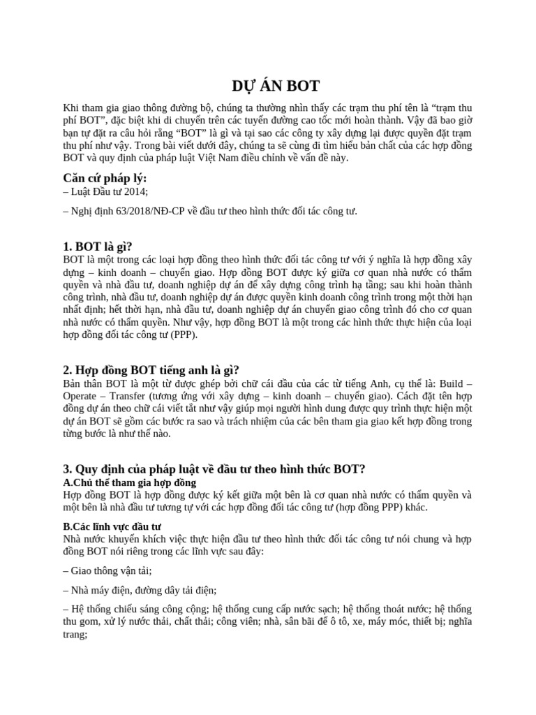 Du An BOT | PDF