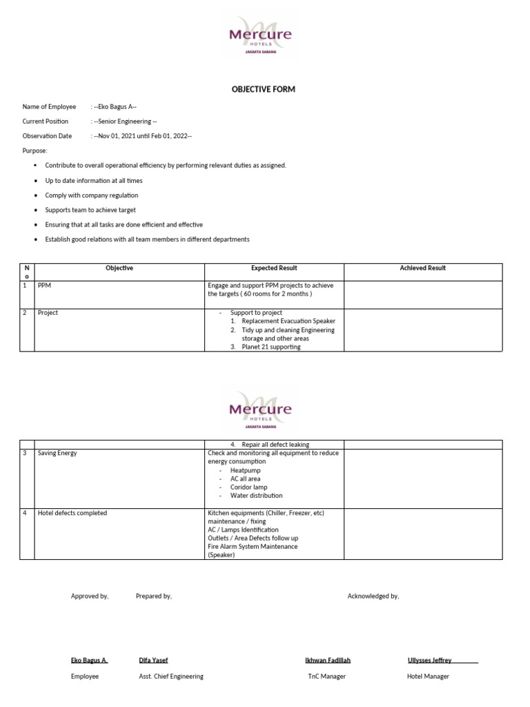 Objective Form - Eko Bagus A | PDF
