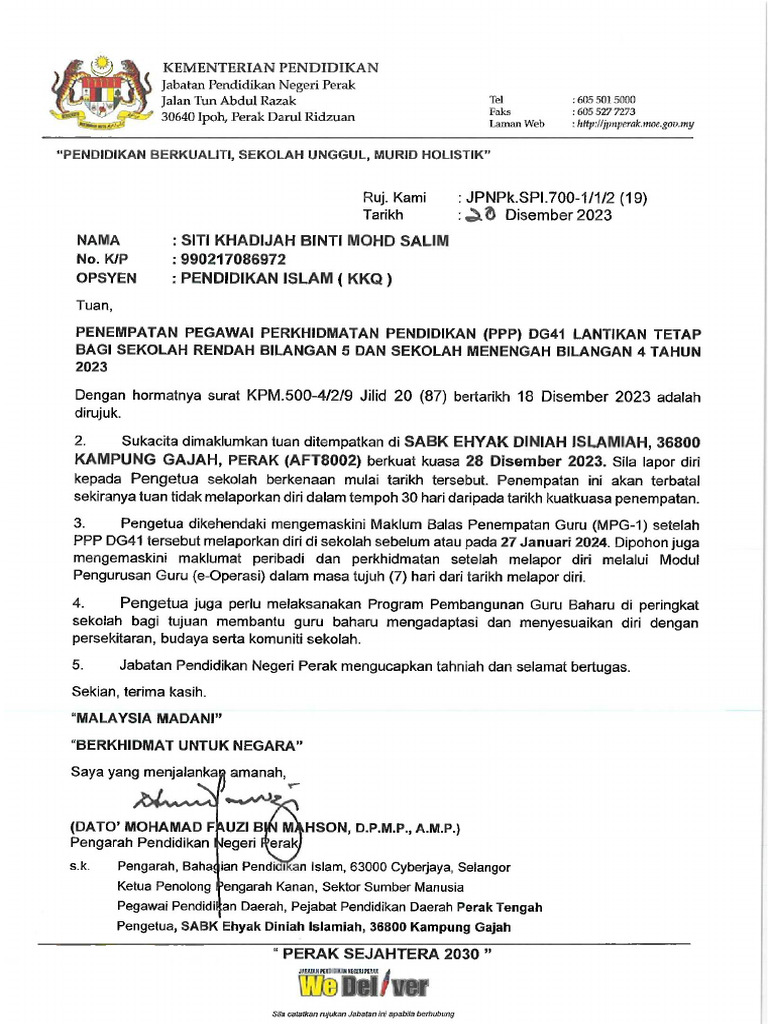 Surat Perlantikan | PDF