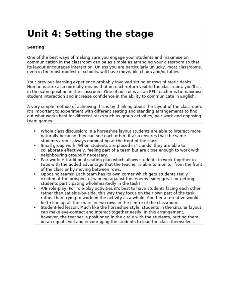 Classroom Setting | PDF