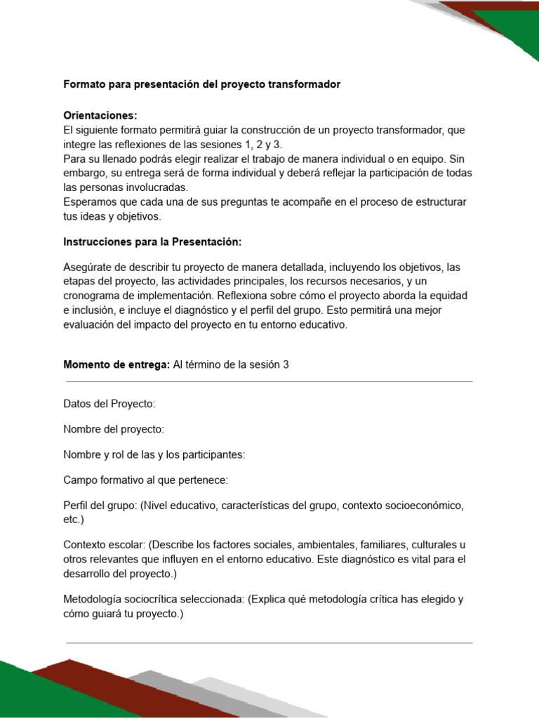 Formato de Proyecto Final | PDF | Inclusión (Educación) | Método de ...