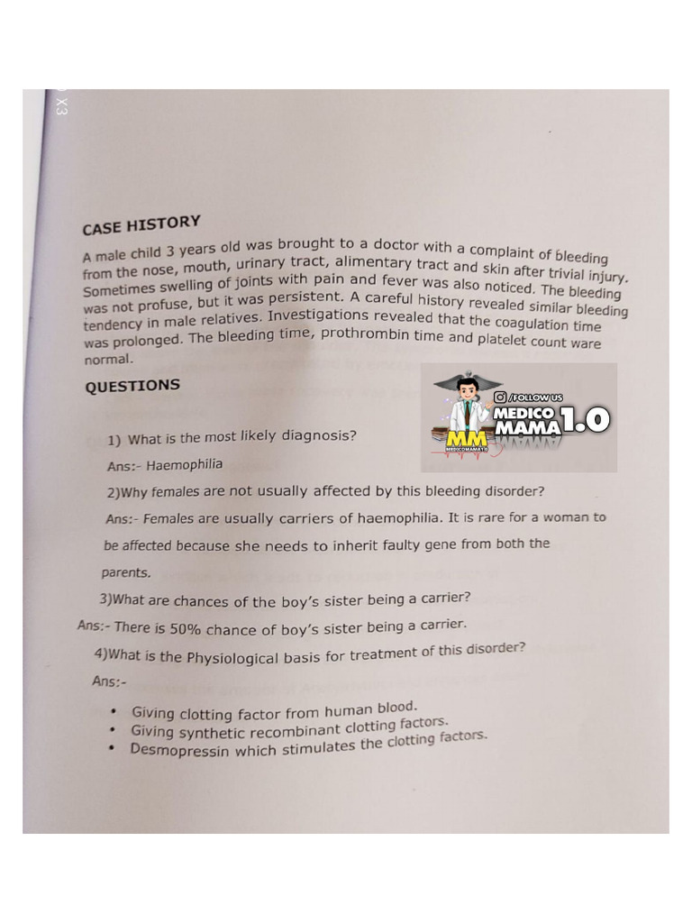 Physiology Paper-1 Case Studies Medicomama1.0 | PDF