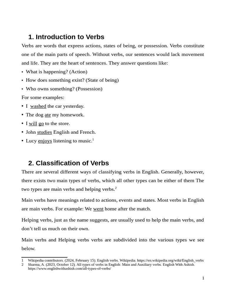 Verbs Body | PDF
