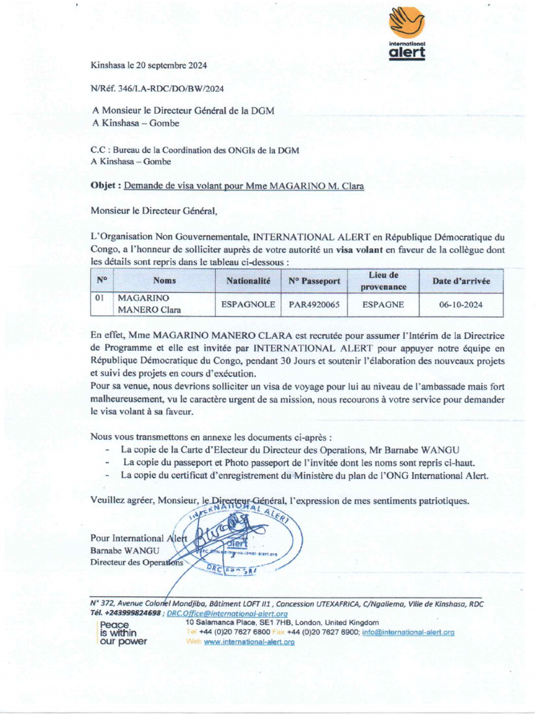 Certificat D'enregistrement Et Lettre de Dde | PDF