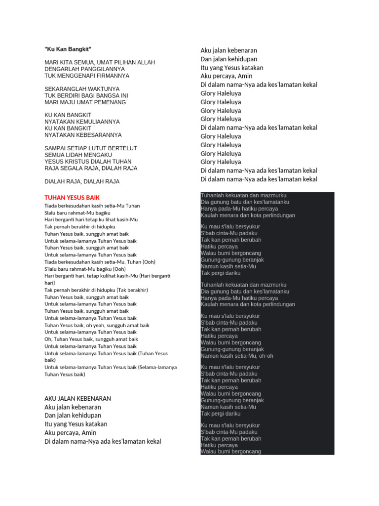 Ku Kan Bangkit Lirik | PDF