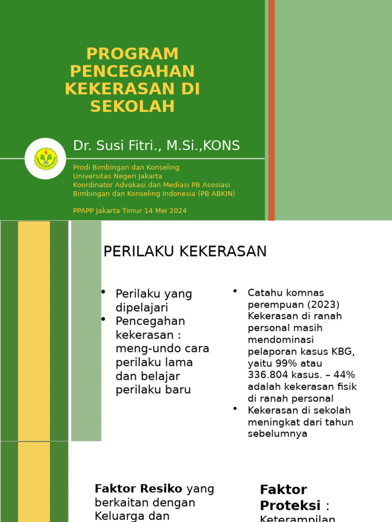 Program Pencegahan Kekerasan Di Sekolah - Jaktim | PDF Program Pencegahan Kekerasan Di Sekolah - Jaktim | PDF