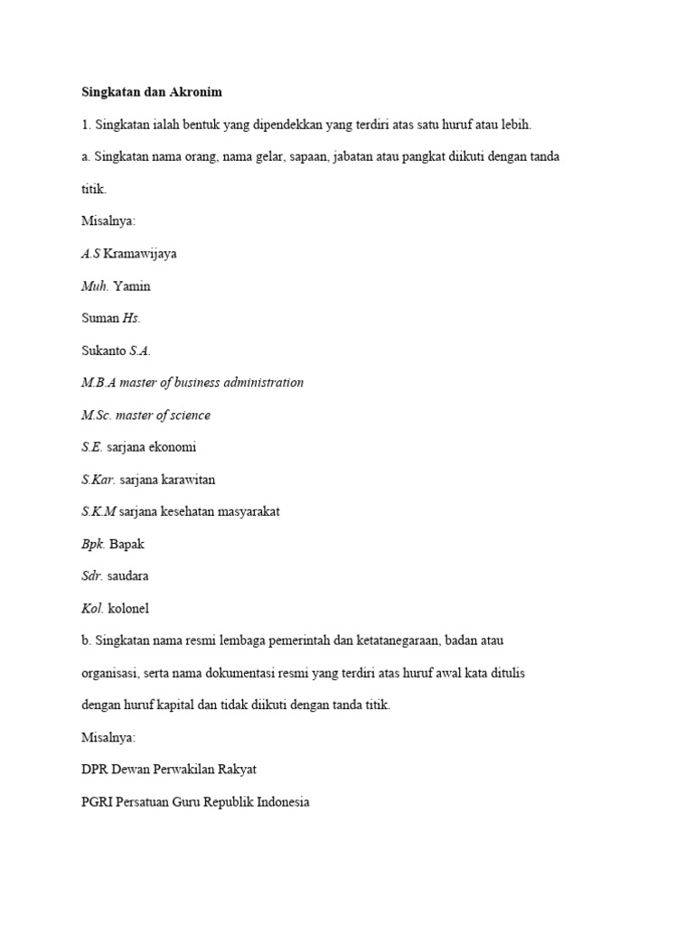Singkatan Dan Akronim | PDF