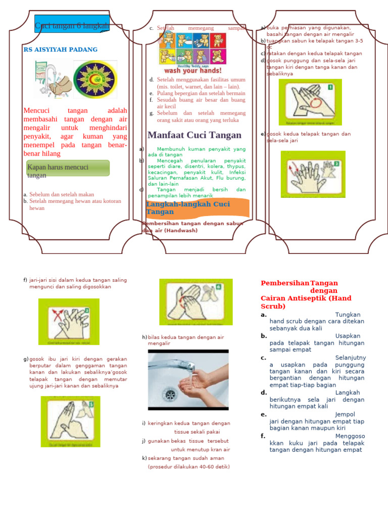 Leaflet Cuci Tangan 6 Langkah | PDF