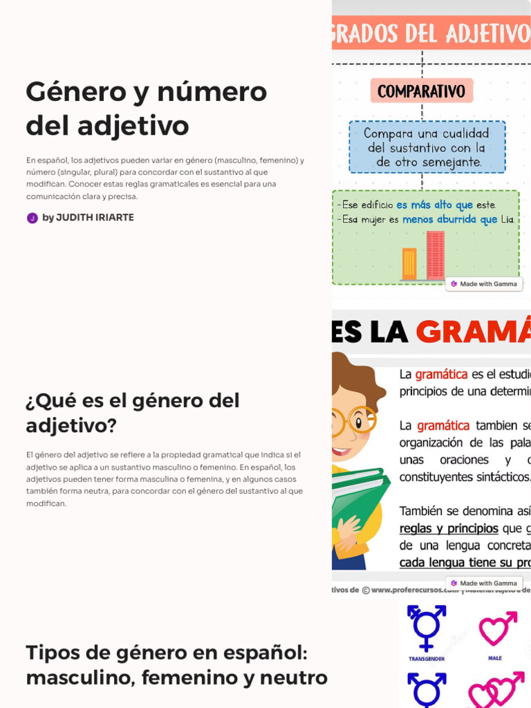 Genero-y-numero-del-adjetivo | PDF